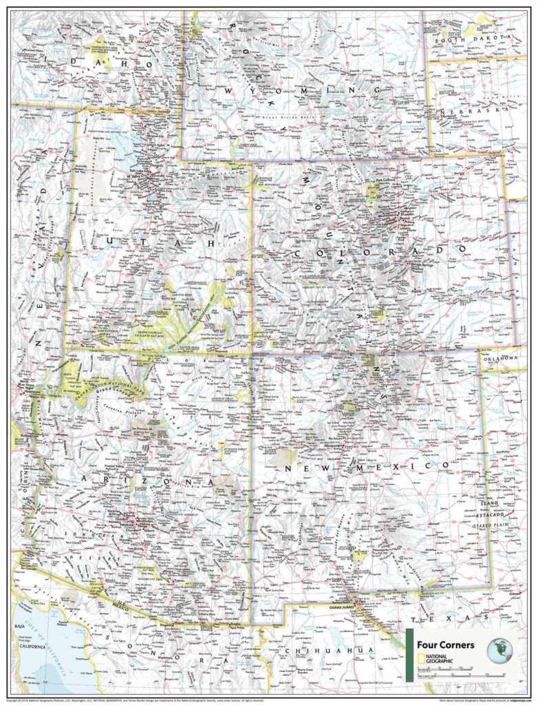 Map of Four Corners Area USA