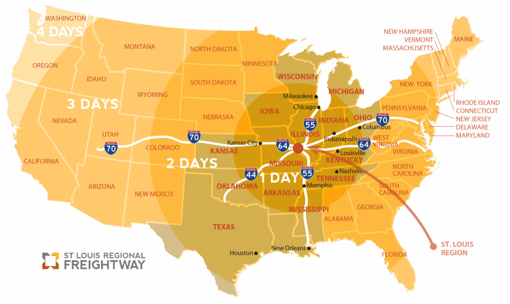 St Louis On Map of USA