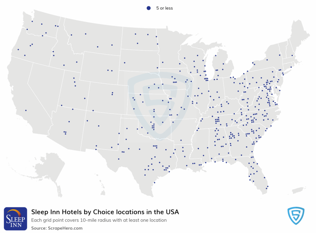 Map of Choice Hotels In USA